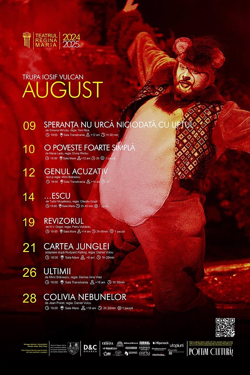 Luna august la Teatrul Regina Maria - AlesdOnline